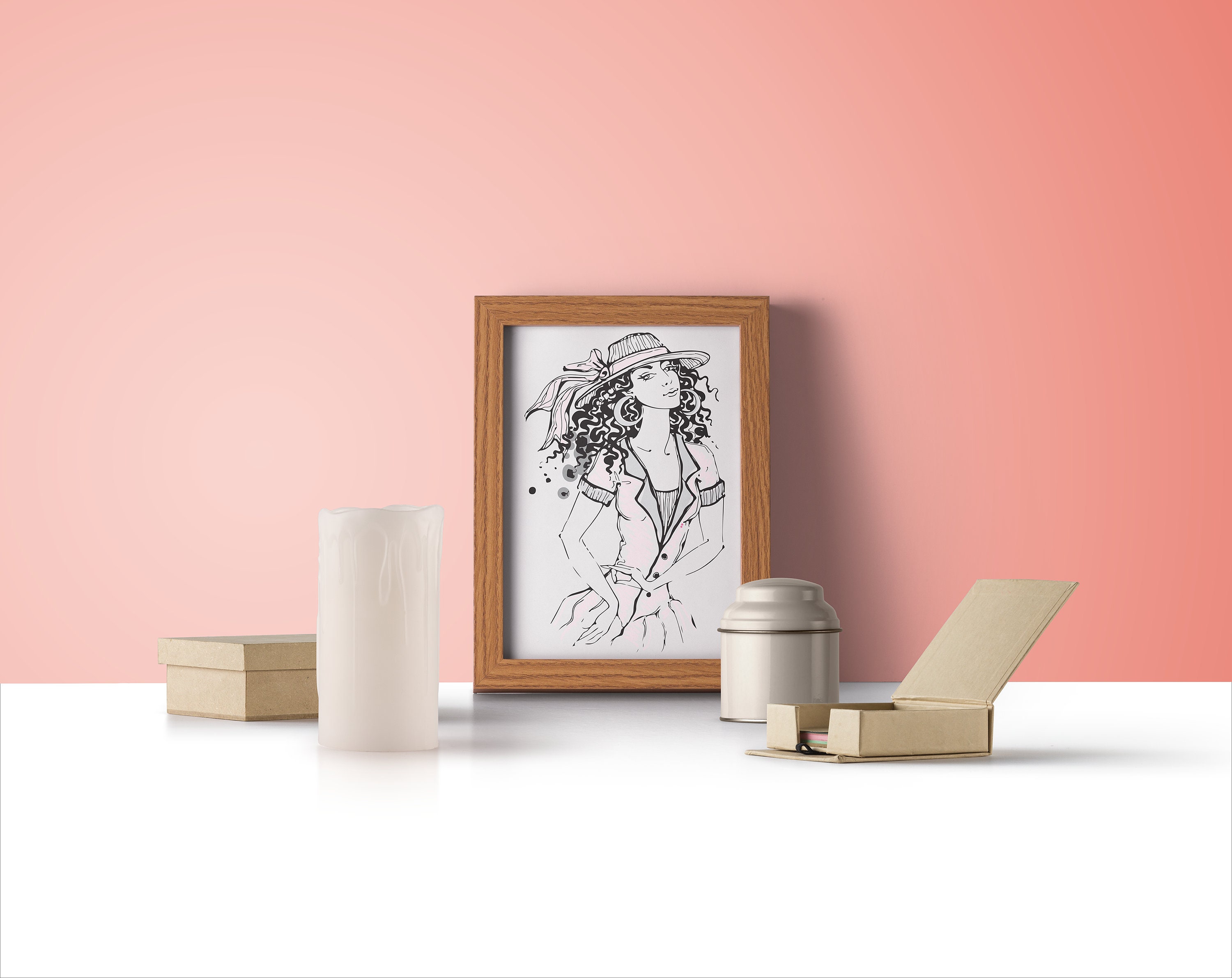 Coloured Model Line Art Print Line Art Print Abstract Line - Etsy
