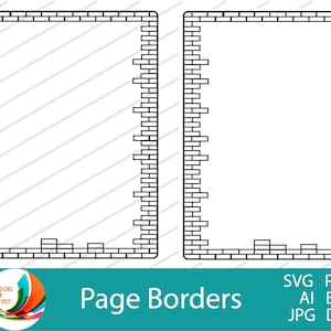 Full Page Frame Borders Clip Art With Transparent and White Background ...