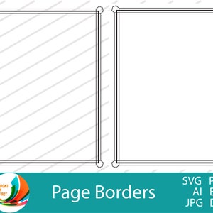 Full Page Frame Borders Clip Art With Transparent and White Background ...