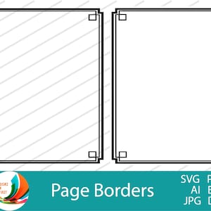 Full Page Frame Borders Clip Art With Transparent and White Background ...