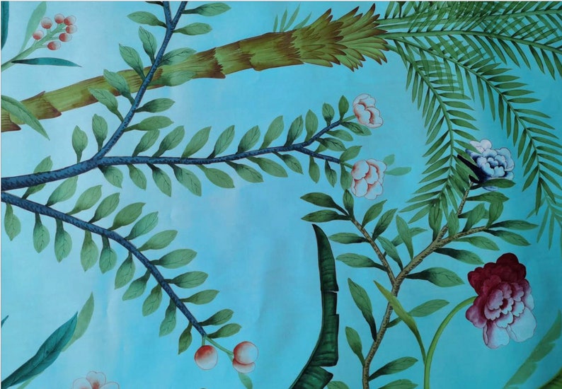 Hand-painted Chinoiserie Wall Artworkpalm Tree Chinoiserie | Etsy