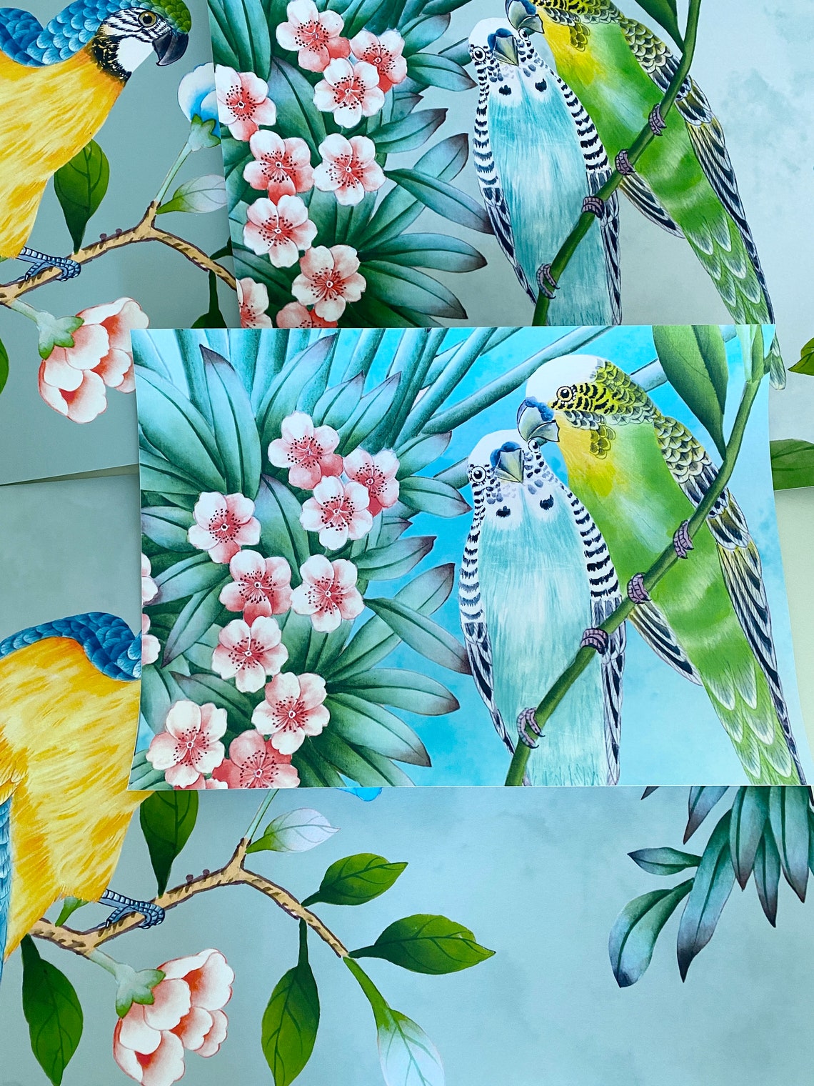 Amazonia Wallpaper-tropical Jungle Wallpaper on Duck Egg - Etsy