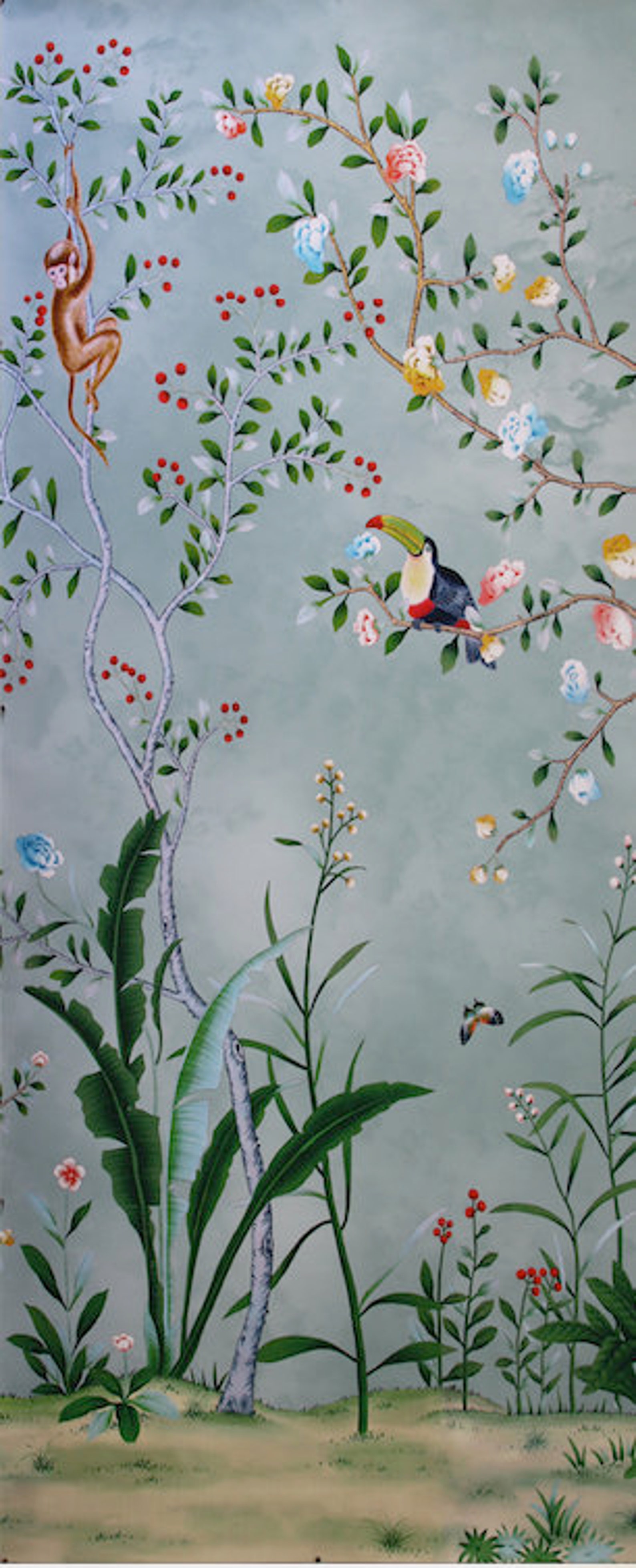 Amazonia Wallpaper-tropical Jungle Wallpaper on Duck Egg - Etsy