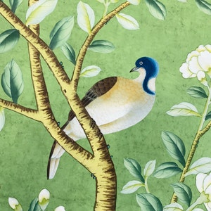 Vintage Chinoiserie Floral, Chinoiserie Green Panels, Set of 2, Wall ...