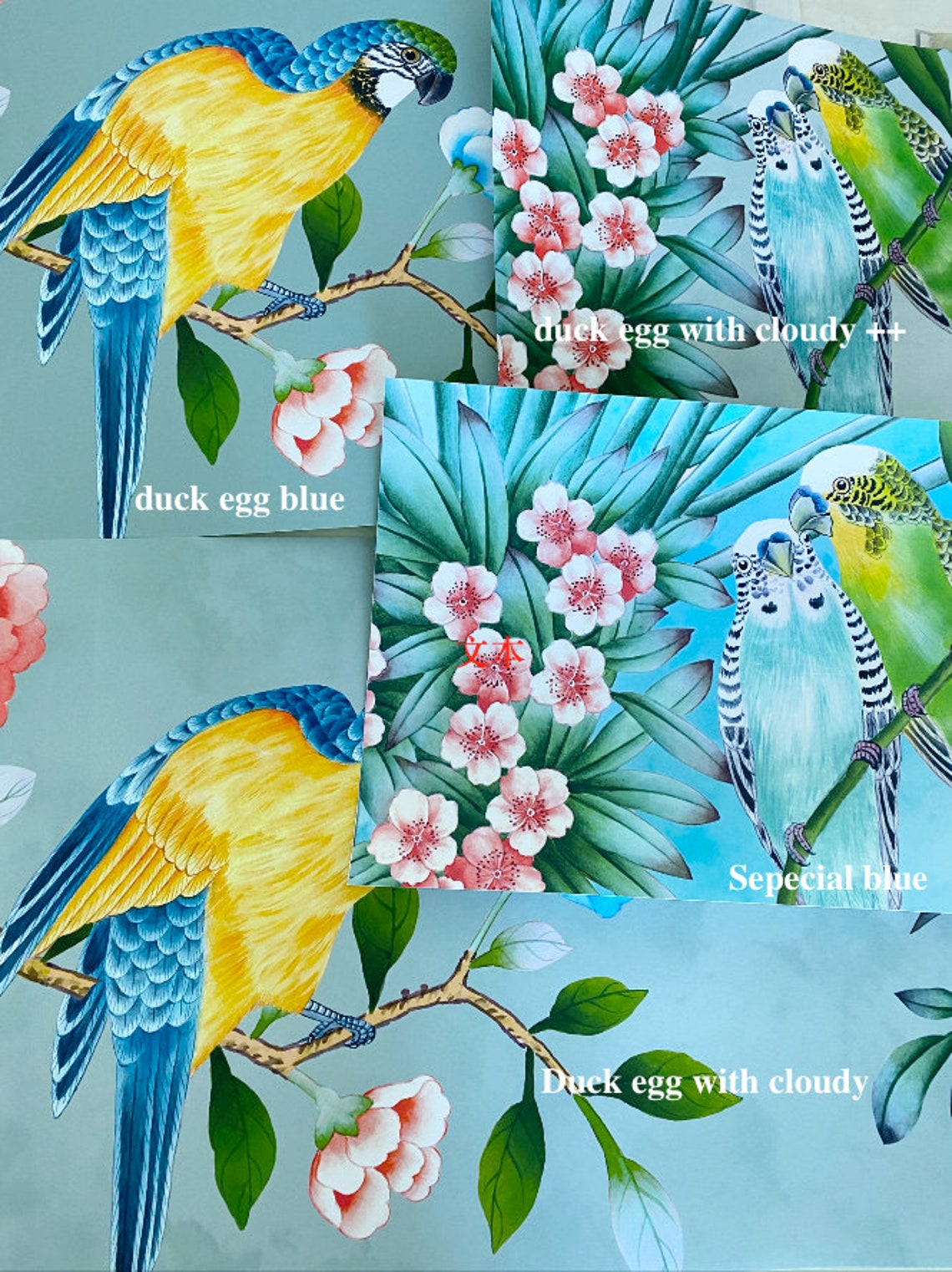 Amazonia Wallpaper-tropical Jungle Wallpaper on Duck Egg - Etsy