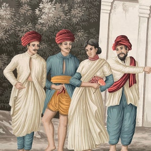 Early View of India ----panoramic Wallpaper-----hand Painted Wallpaper ...