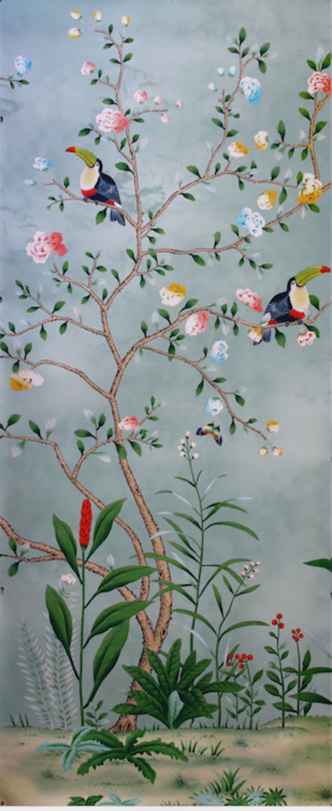 Amazonia Wallpaper-tropical Jungle Wallpaper on Duck Egg - Etsy