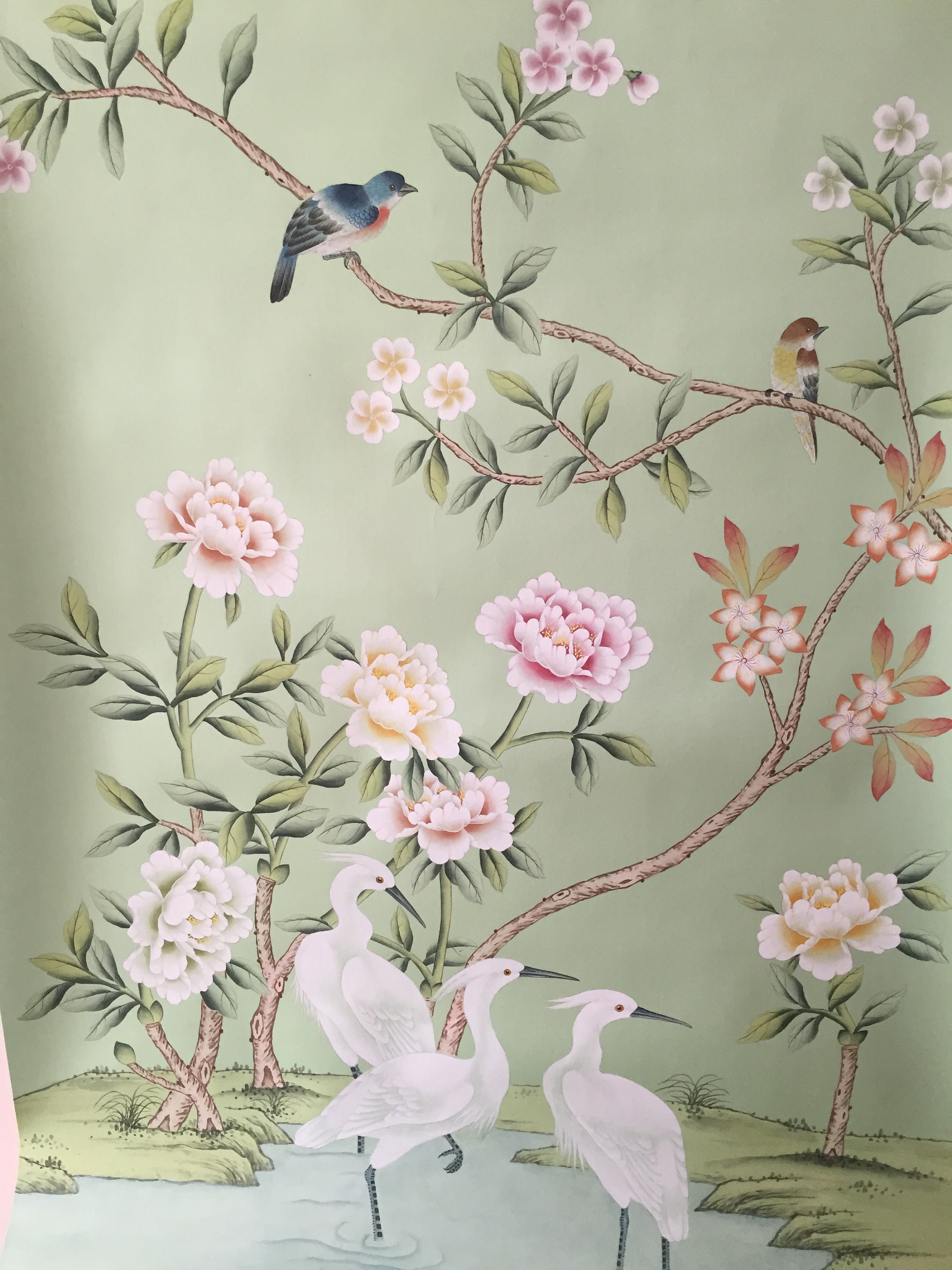 A Set of 3 Panelsunframed Hand-painted Silk - Etsy