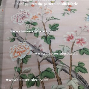 Hand-painted Silk Wallpaper Sample----pink ---sample in Stock for ...