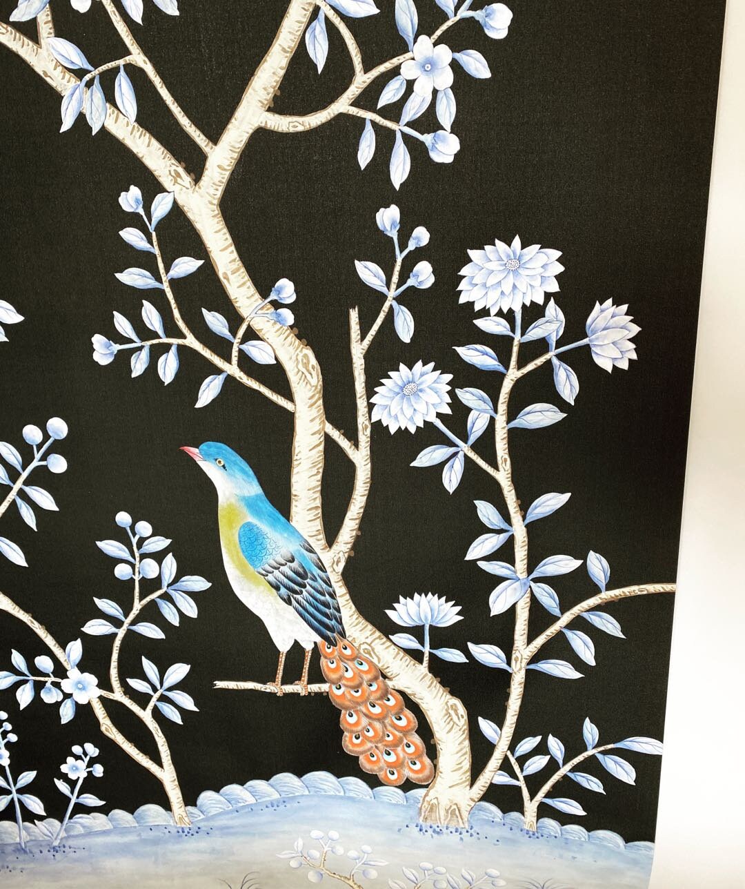 3060 unframed Hand-painted SILK Wallpaper | Etsy