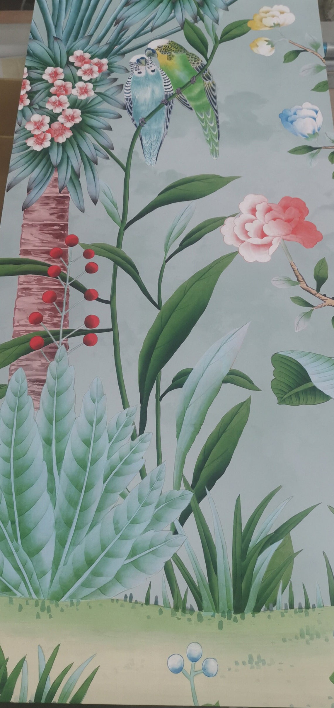 Amazonia Wallpaper-tropical Jungle Wallpaper on Duck Egg - Etsy