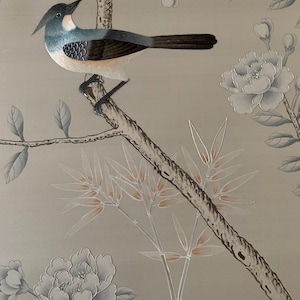 Embroidery Silk Wallpaper, Hand-painted Silk Wallpaper, Chinoiserie ...