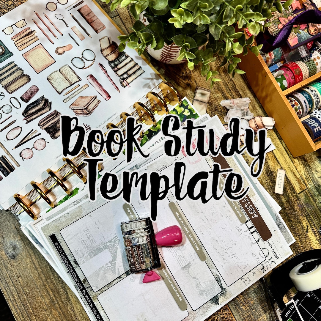 Books Study Template Printable and Stickers and Tabs - Etsy