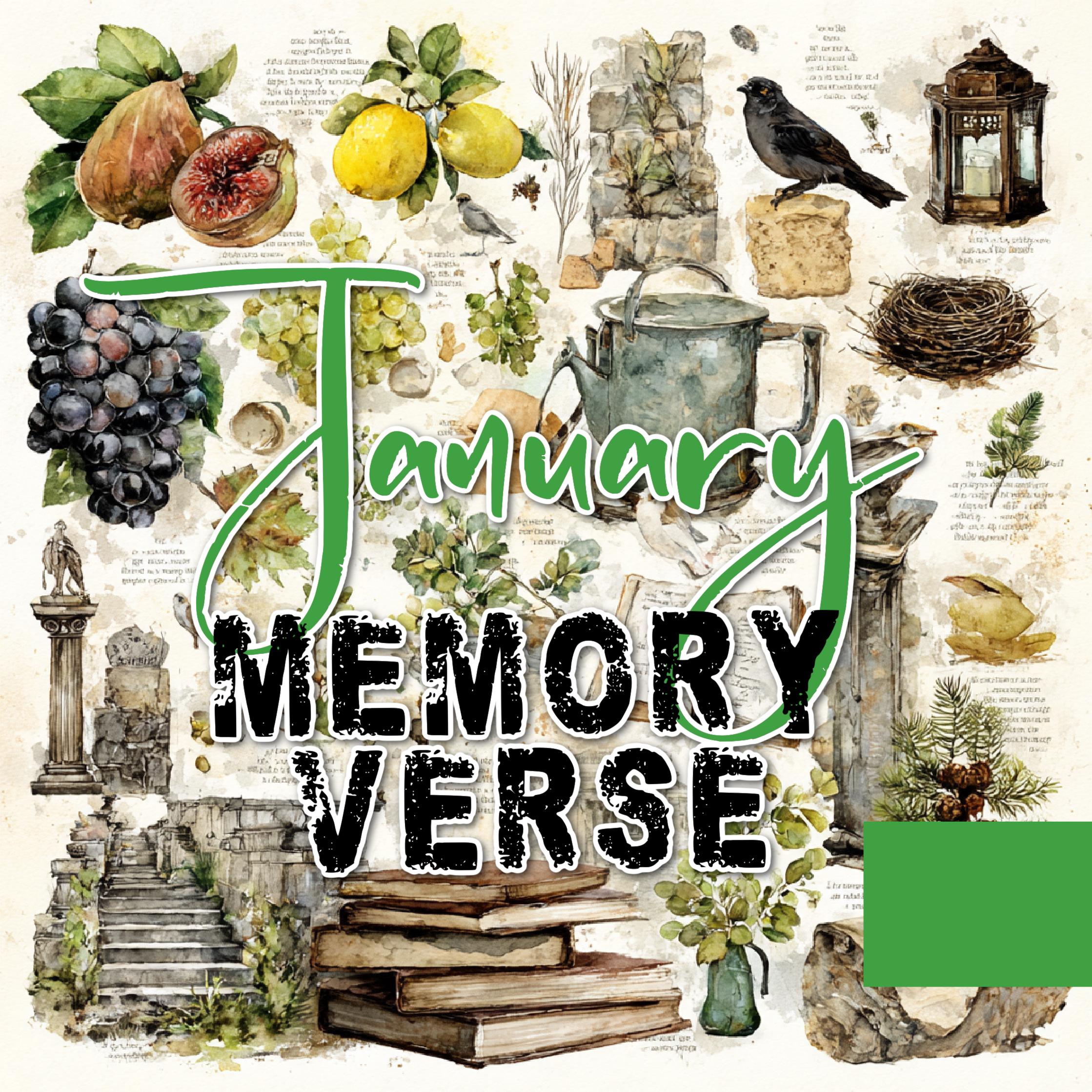 January Memory Verse Kit | Weeks 1–5 Scripture Art | Bible Journaling ...