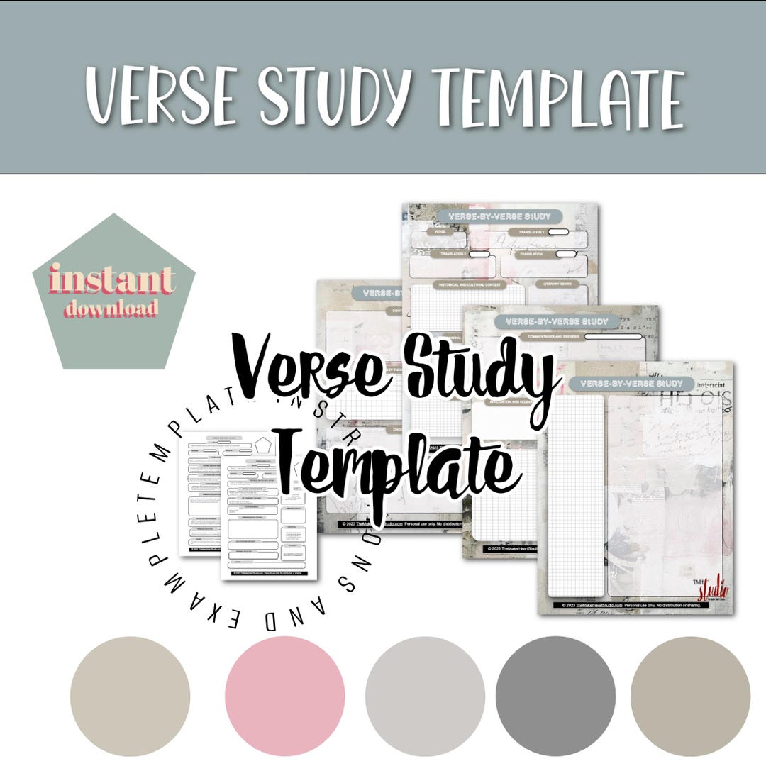 Versebyverse Study Template Printable and Stickers and Tabs - Etsy