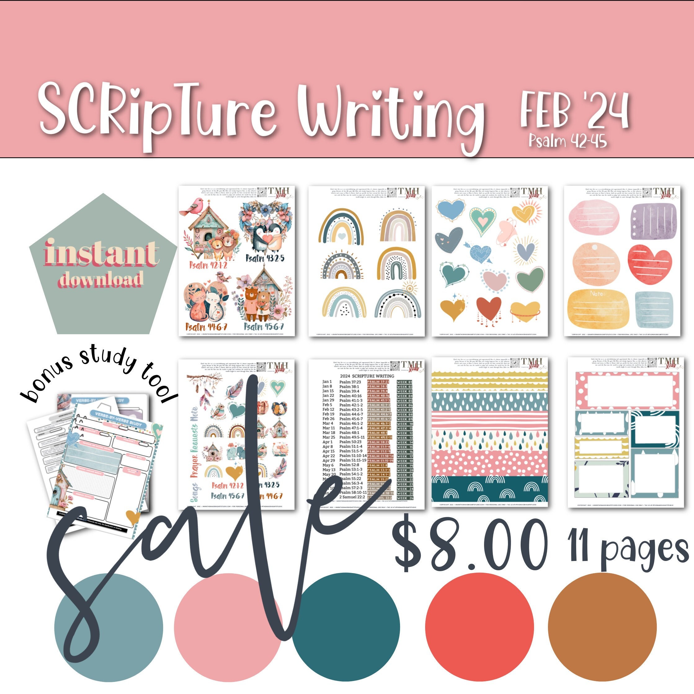 February 2024- Scripture Writing - Etsy