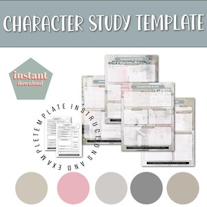 Character Study Template Printable and Stickers and Tabs - Etsy