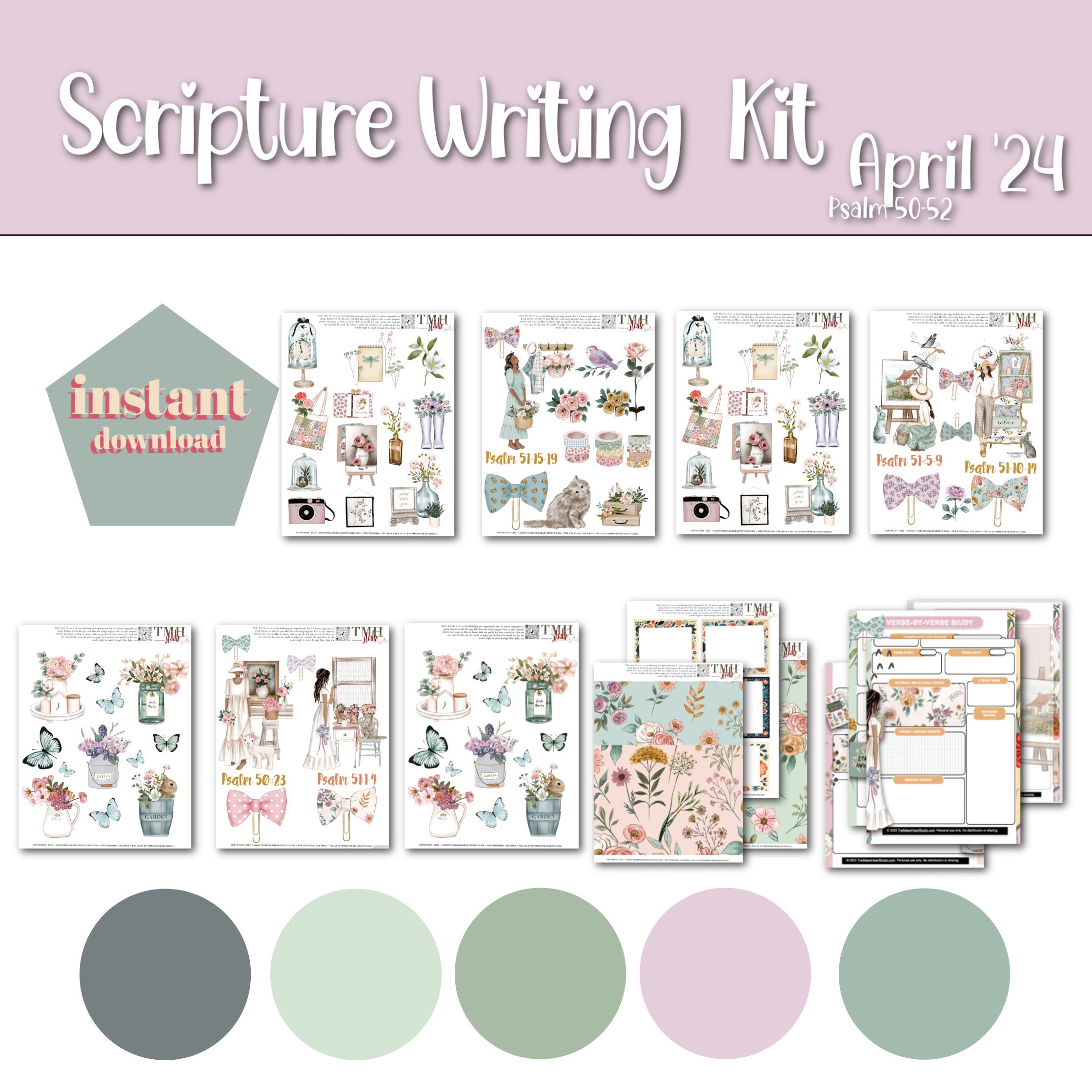 April 2024- Scripture Writing - Etsy