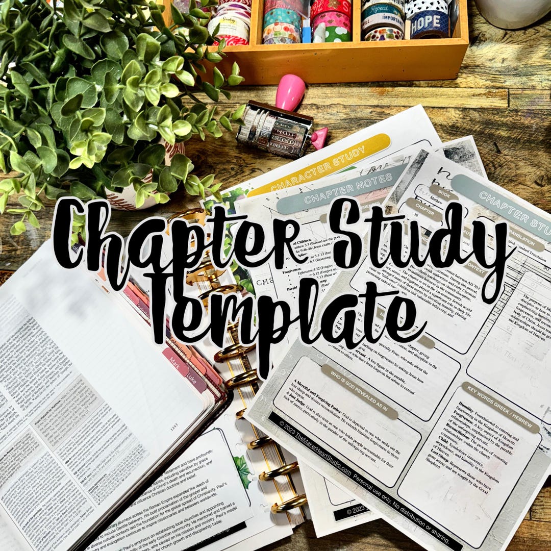 Chapter Study Template Printable and Stickers and Tabs - Etsy