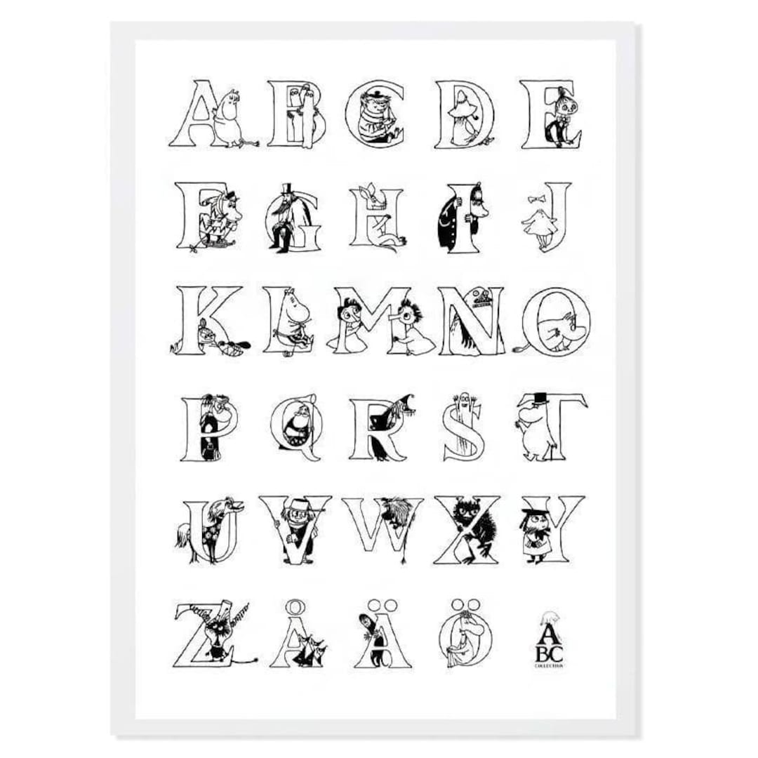 MOOMIN ALPHABET POSTER - Etsy