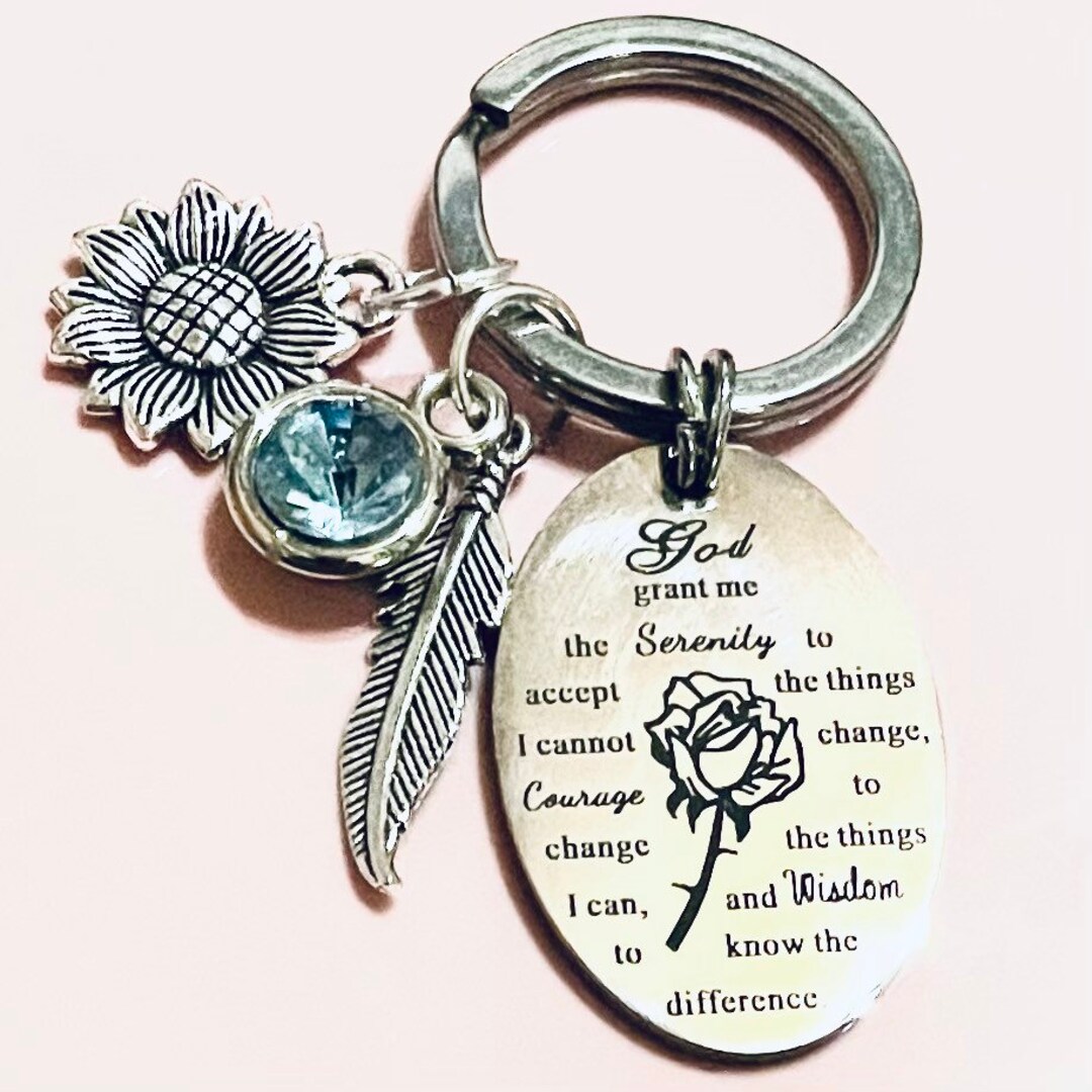 Serenity Prayer Key Chain Alcoholics Anonymous Keychain - Etsy