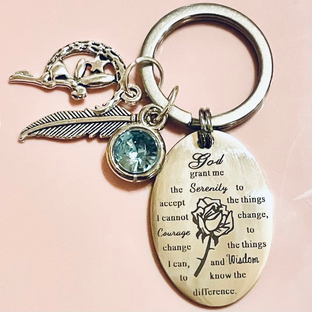 Serenity Prayer Key Chain Alcoholics Anonymous Keychain - Etsy