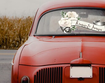 Wedding Car Sticker Just Married, Car Decoration, Wedding Decoration - Etsy