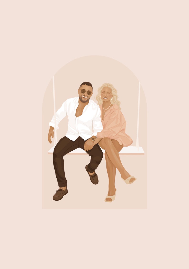 Custom Detailed 2 Person Illustration Portrait Facial | Etsy