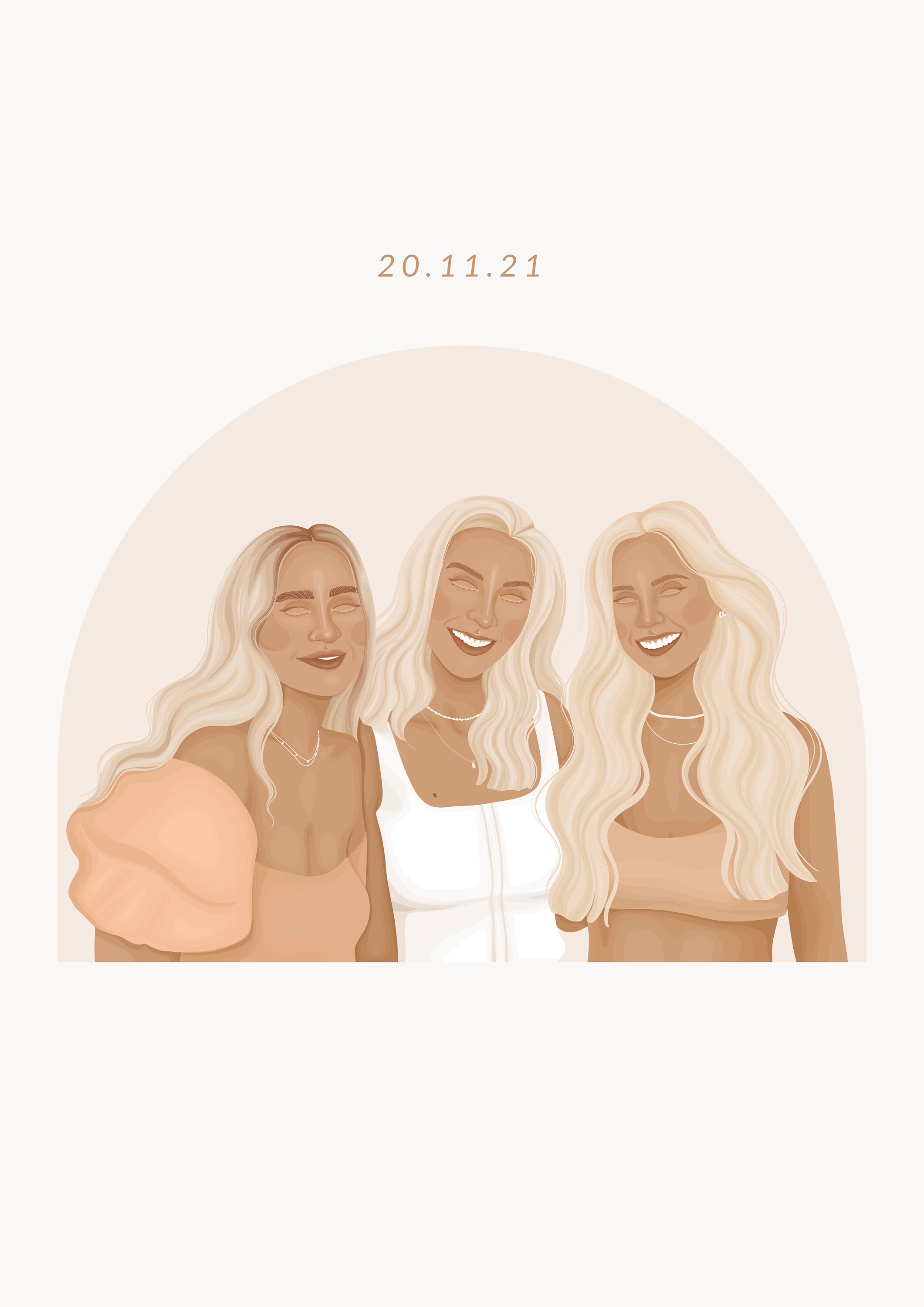 Custom 3 Person/couple and Pet Portrait Birthday - Etsy Australia