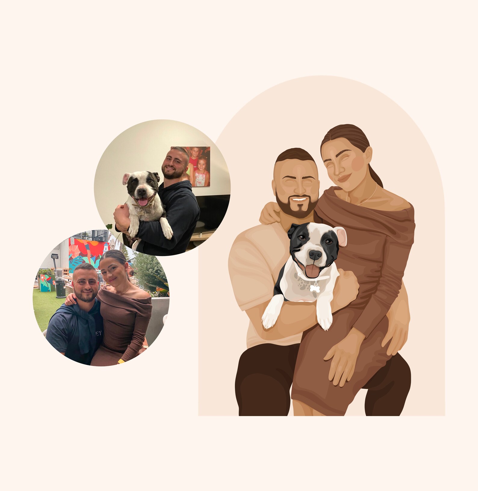 Custom 3 Person/couple and Pet Portrait Birthday - Etsy Australia