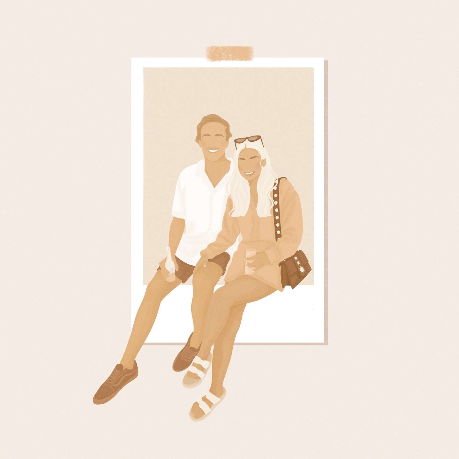 Custom 2 Person Illustration Birthday Anniversary - Etsy