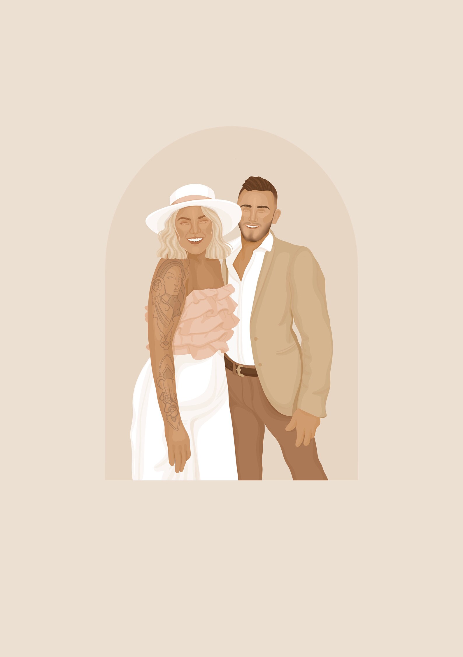 Custom Detailed 2 Person Illustration Portrait Facial | Etsy