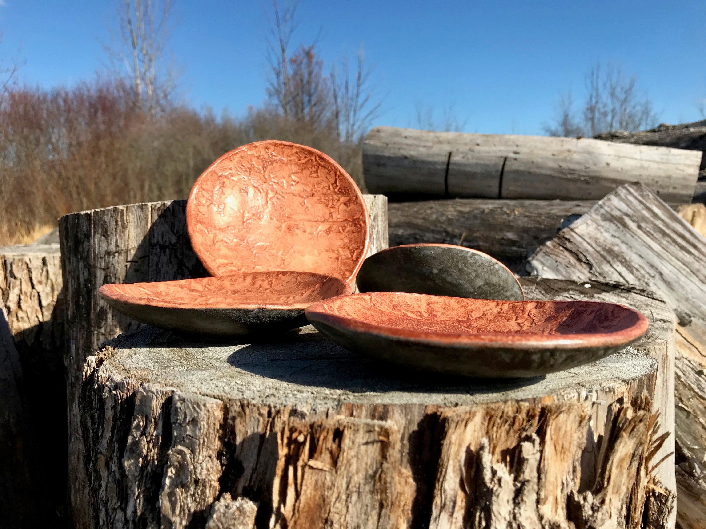 Small Side Dish Four Plate Set Light Fall Leaf Design - Etsy