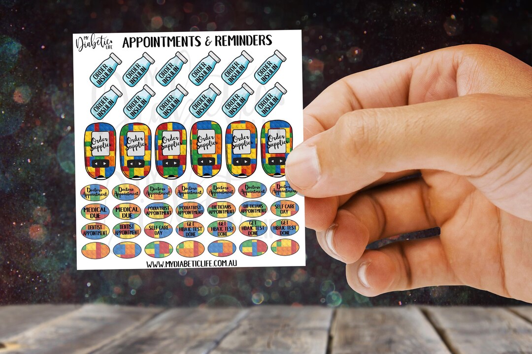 Diabetes Appointment Reminders Planner Stickers Blood Sugar Monitoring ...