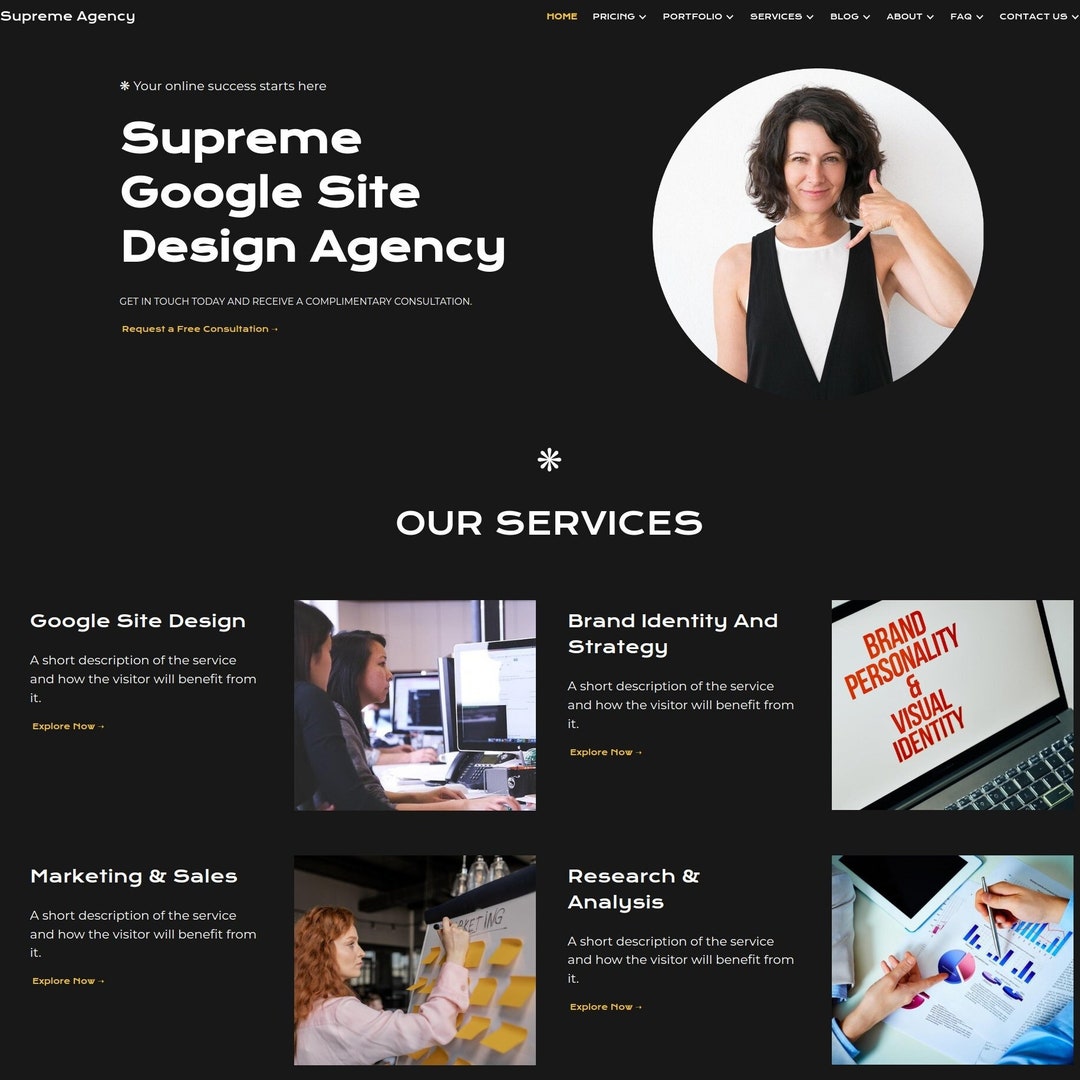 Supreme Business Google Sites Template - Etsy