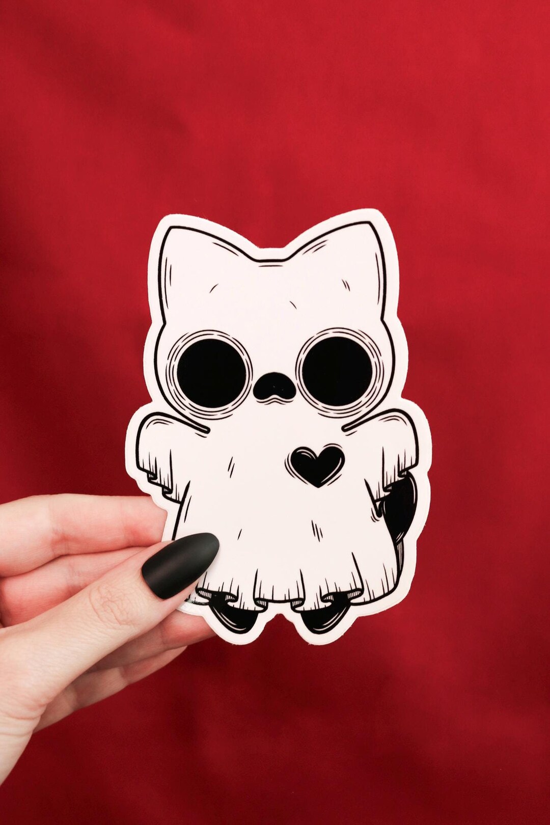 Trick Vinyl Sticker - Ghost Spirit Cat - Creepy Cat Club - Gothic ...