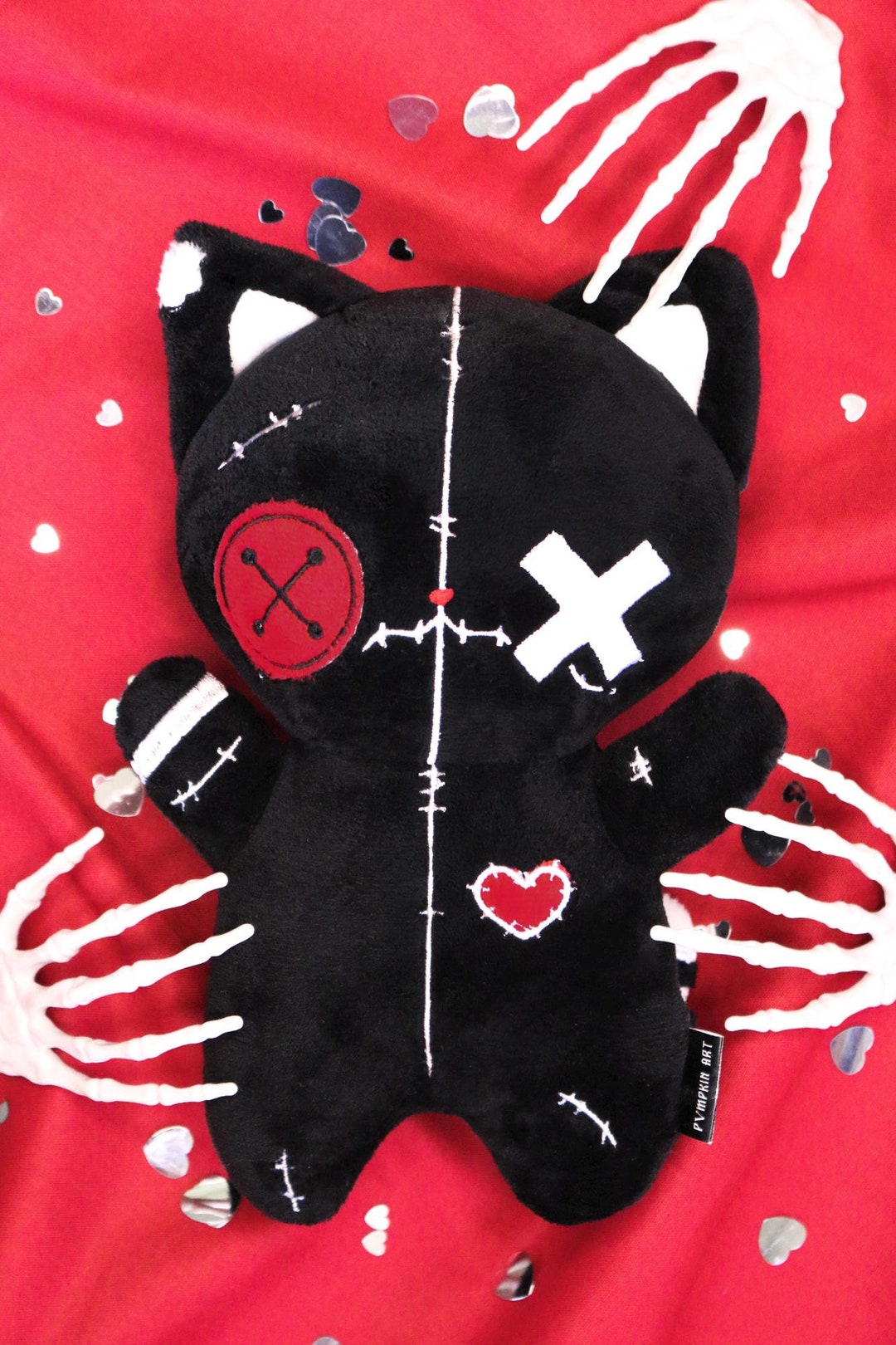 Stitches Plush Toy - Stitched Doll Cat - Creepy Cat Club - Gothic Plush ...