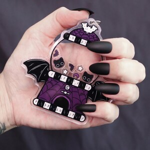 Spooky Gumball Machine Shaker Keychain - Cat Bat Gumball Candy Machine ...