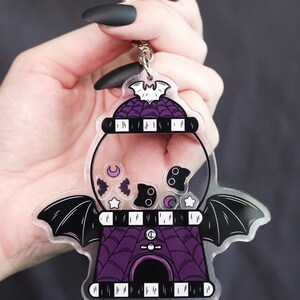 Spooky Gumball Machine Shaker Keychain - Cat Bat Gumball Candy Machine ...