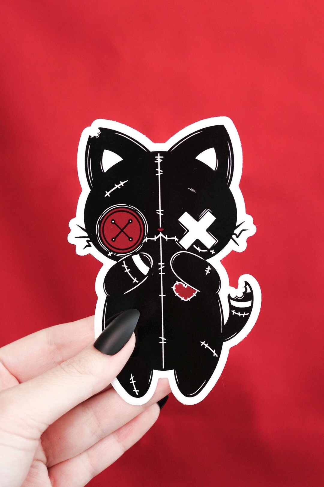 Stitches Vinyl Sticker - Stitched Doll Cat - Creepy Cat Club - Gothic ...