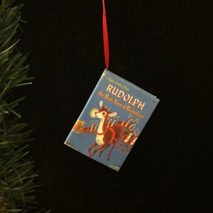 Rudolph the Red Nose Reindeer Miniature Book Ornament - Etsy