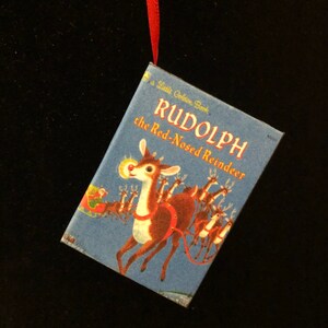 Rudolph the Red Nose Reindeer Miniature Book Ornament - Etsy