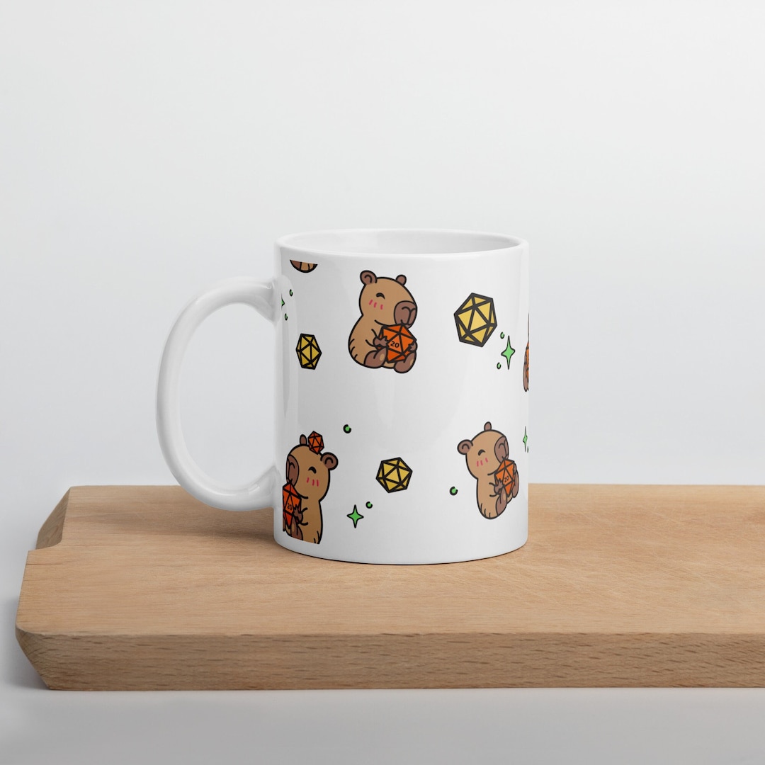 Dnd Capybara Pattern Mug | Cute Kawaii Dnd Gift for Dungeon Masters ...