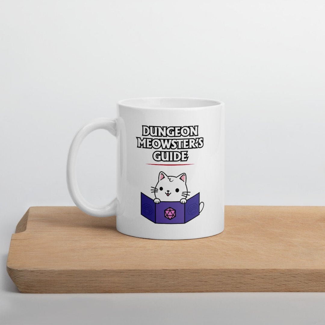 Cute Dnd Dungeon Master Mug | Dungeon Meowster's Guide Cat DM - Etsy