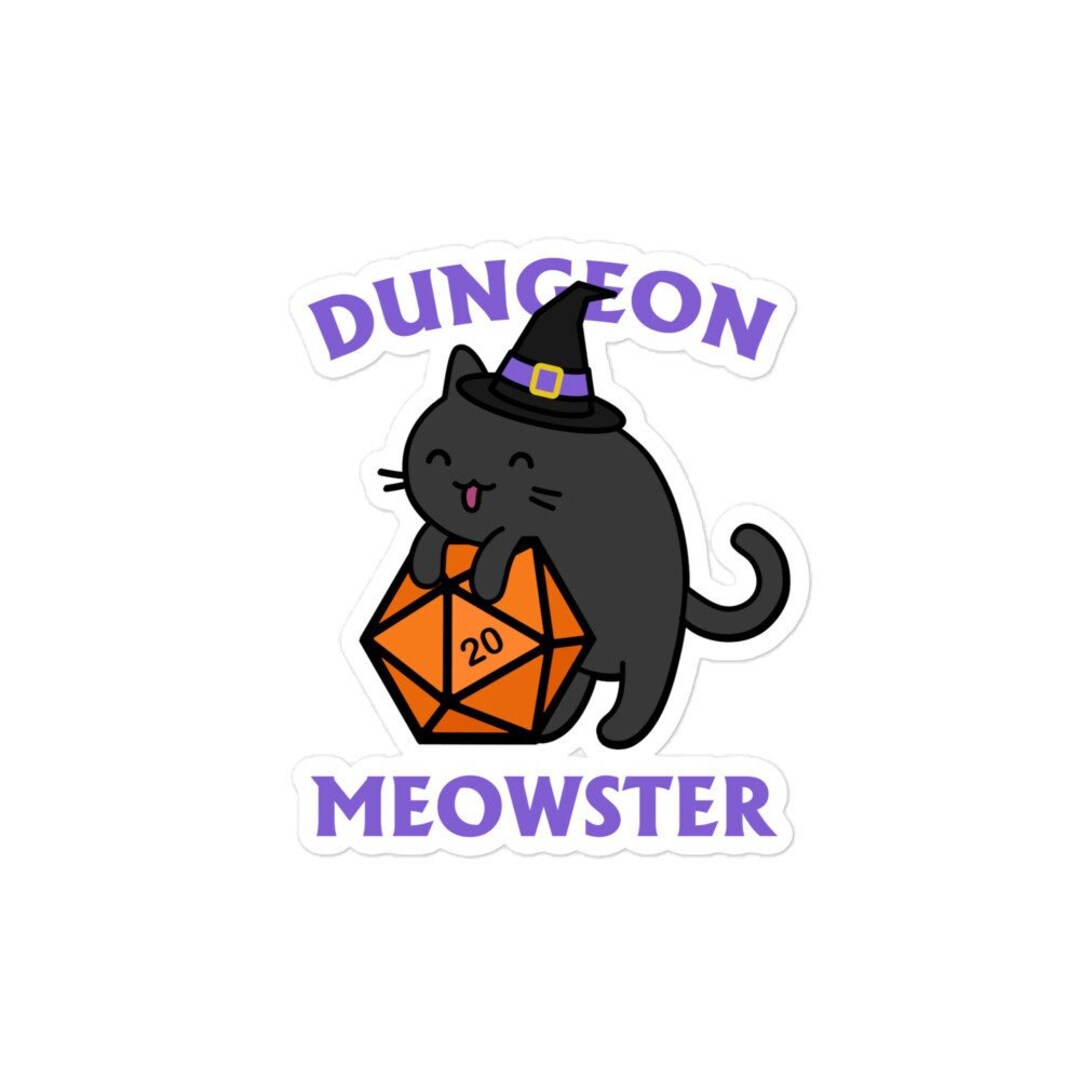 Dungeon Meowster Dnd Sticker | Black Cat Halloween RPG Gamer Gift - Etsy