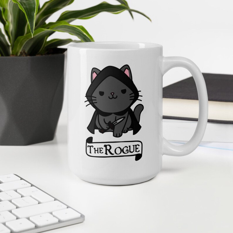 The Rogue Dnd Cat Mug Dungeon Master Gift for Cat Lovers | Etsy