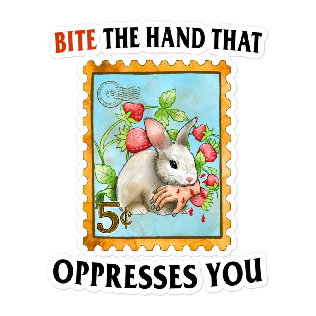 Bite the Hand Bubble-free Stickers - Etsy UK