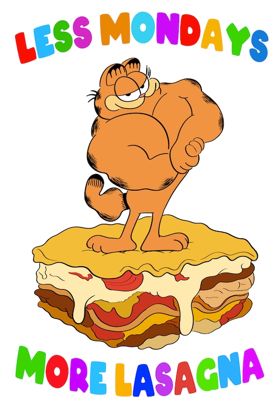 Buff Garf Less Mondays More Lasagna Digital Copy | Etsy