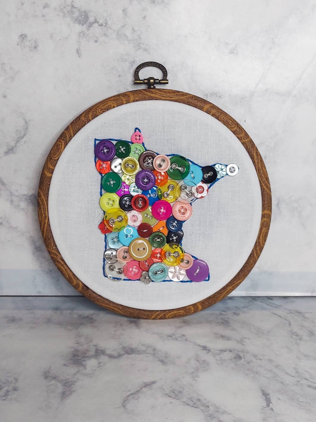 Minnesota Button Art; Button Collage Art; State Art; Minnesota Wall Art ...