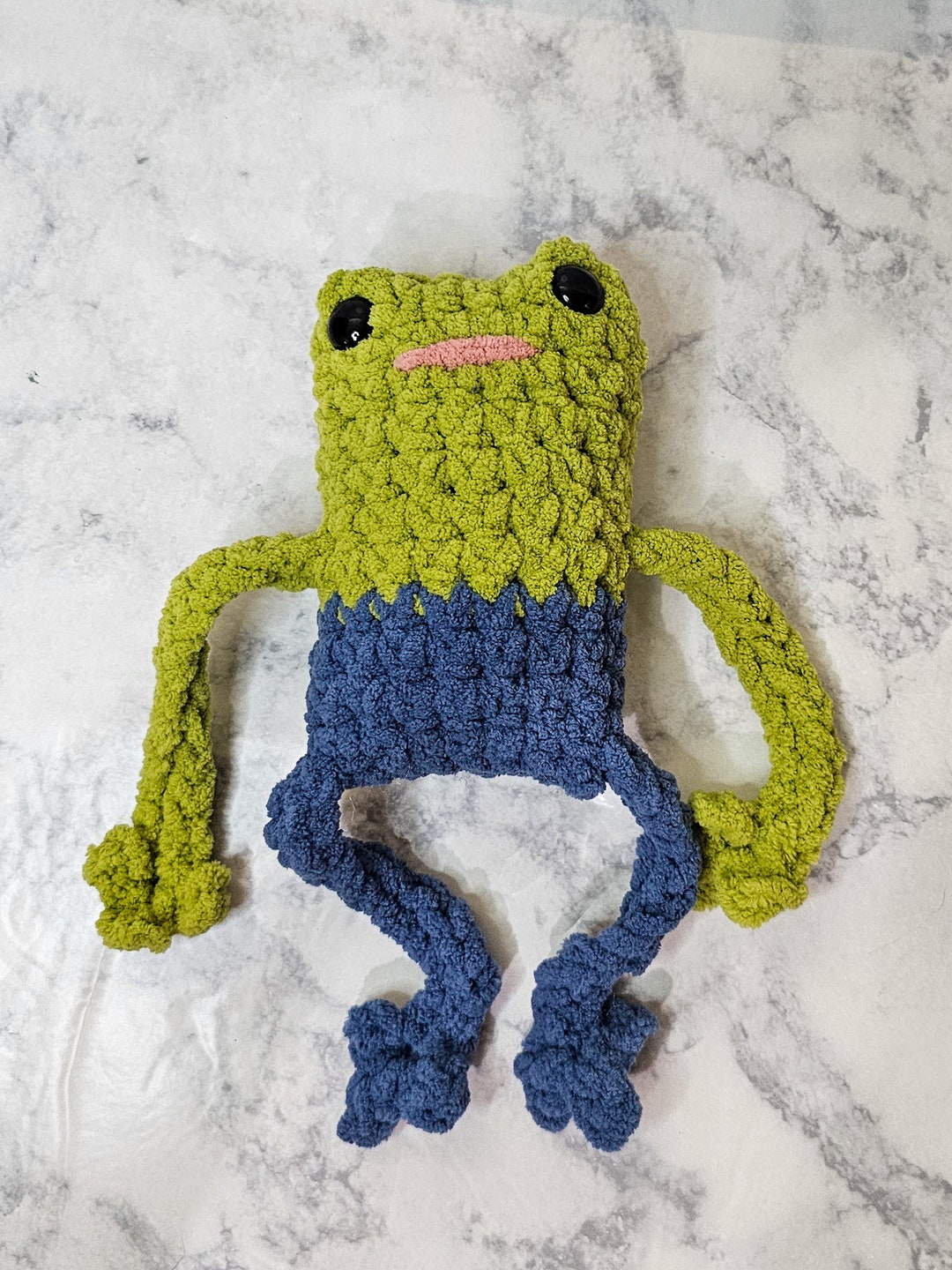 Leggy Frog Wearing Pants Crochet Plush; Froggy Plush Toy; Frog ...